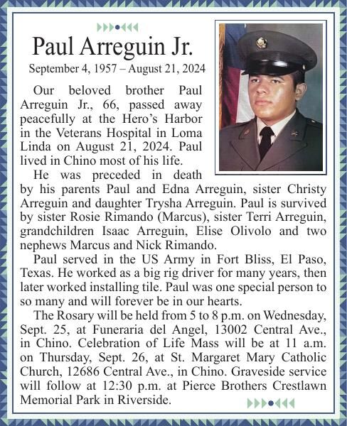 Paul Arreguin Jr. | Obituaries | championnewspapers.com