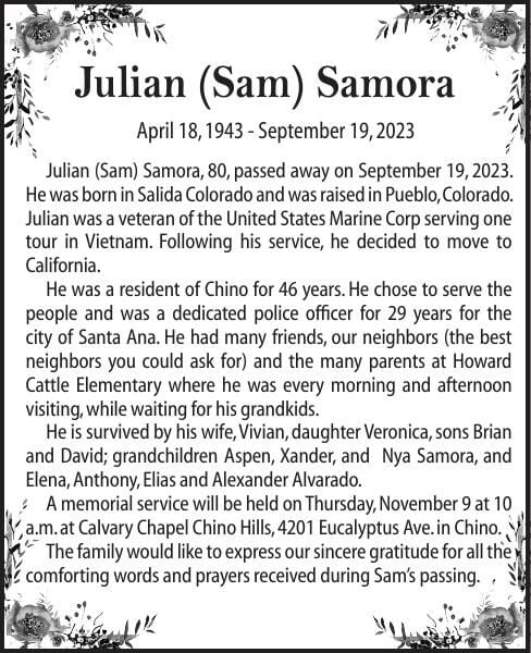 Julian "Sam" Samora | Obituaries | championnewspapers.com