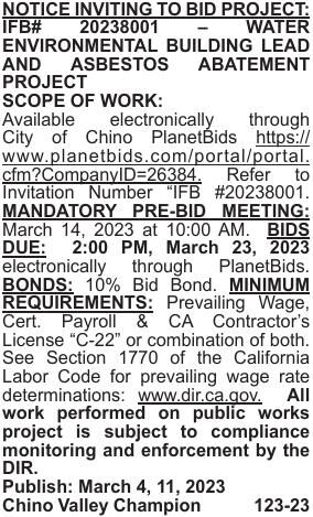 Notice of Inviting Bid | Legal Notices | championnewspapers.com