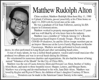 Matthew Rudolph Alton | Obituaries | championnewspapers.com