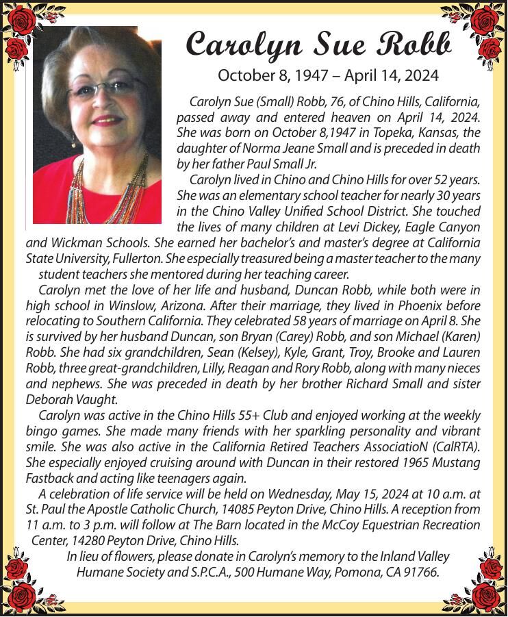 Carolyn Sue Robb | Obituaries | championnewspapers.com