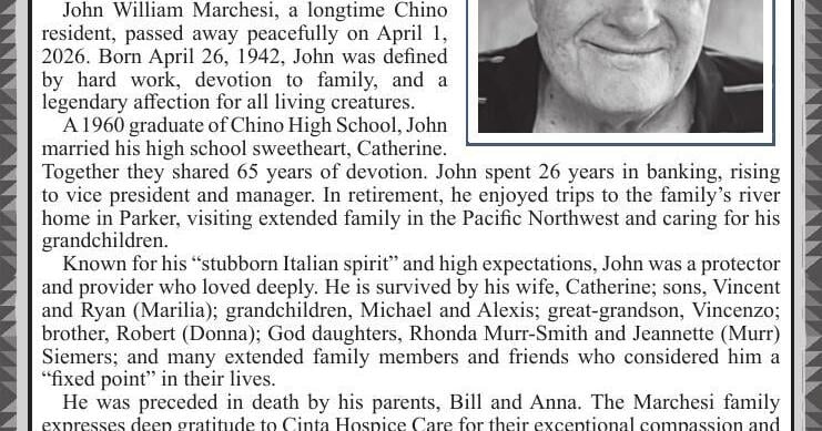 John William Marchesi | Obituaries | championnewspapers.com