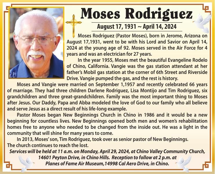 Moses Rodriguez | Obituaries | championnewspapers.com