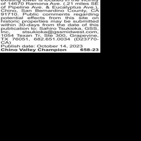 Public Notice #658 | Legal Notices | championnewspapers.com