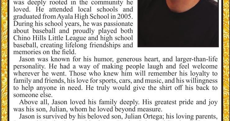 Jason Ortega | Obituaries | championnewspapers.com