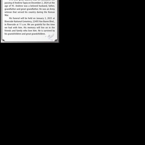 Andrew Tapia | Obituaries | championnewspapers.com