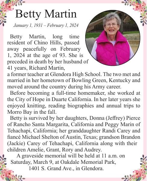 Betty Martin | Obituaries | championnewspapers.com
