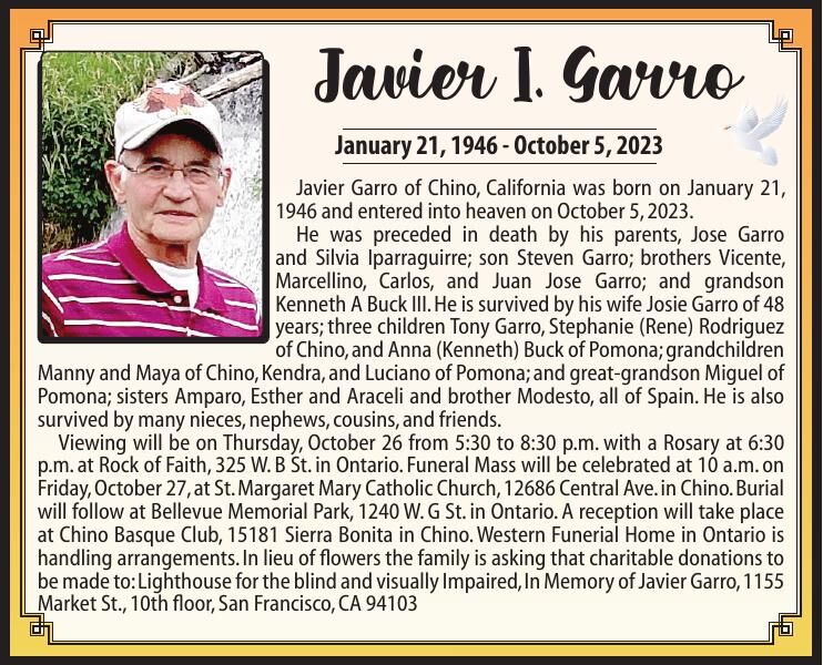 Javier I. Garro | Obituaries | championnewspapers.com