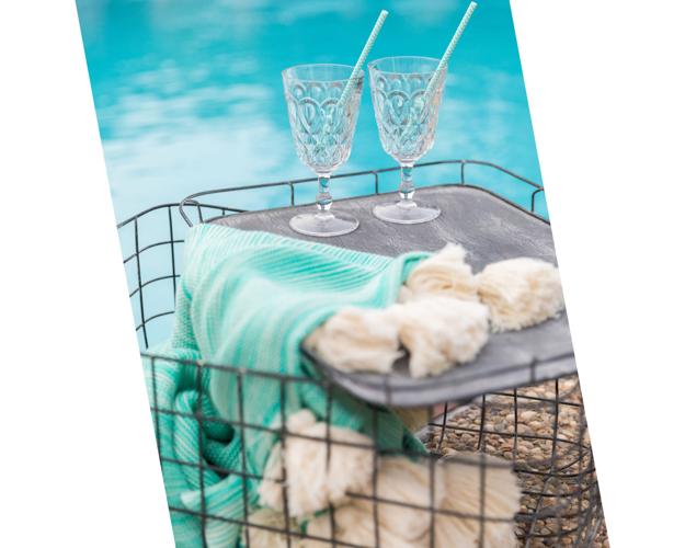 Pool Party Tablescape | Charm at Home | charmeasttexas.com