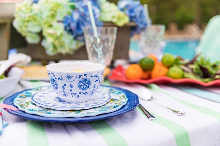 Pool Party Tablescape | Charm at Home | charmeasttexas.com