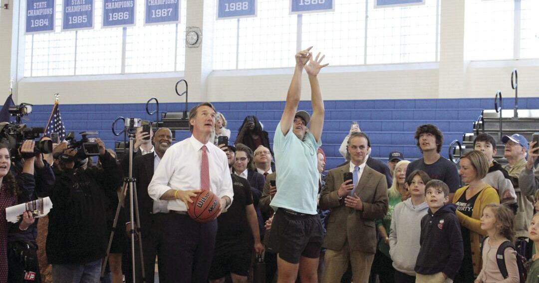 Signing bills and shooting hoops: Youngkin signs ‘swatting’ bill at E.C ...