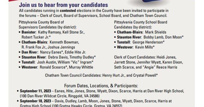 Chamber to host candidate forums | News | chathamstartribune.com