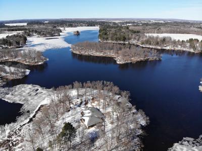 Spring thaw captured from above Ten Mile Lake on Chetek Chain of Lakes ...