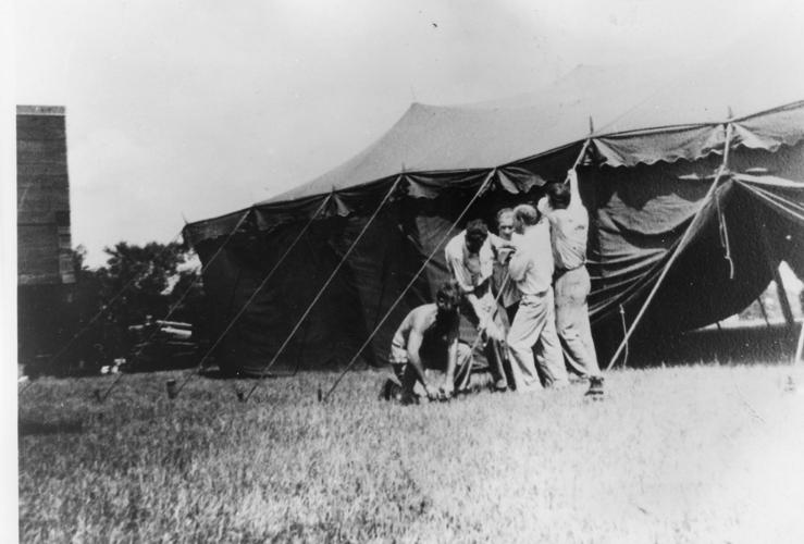Scenes of Yesteryear: Erecting the tent