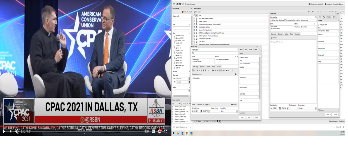 Fr. Altman gives blessing at CPAC, after Diocese removed him from ministry