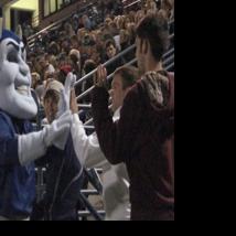 Enthusiastic Blue Devil mascot makes debut at UW-Stout football game