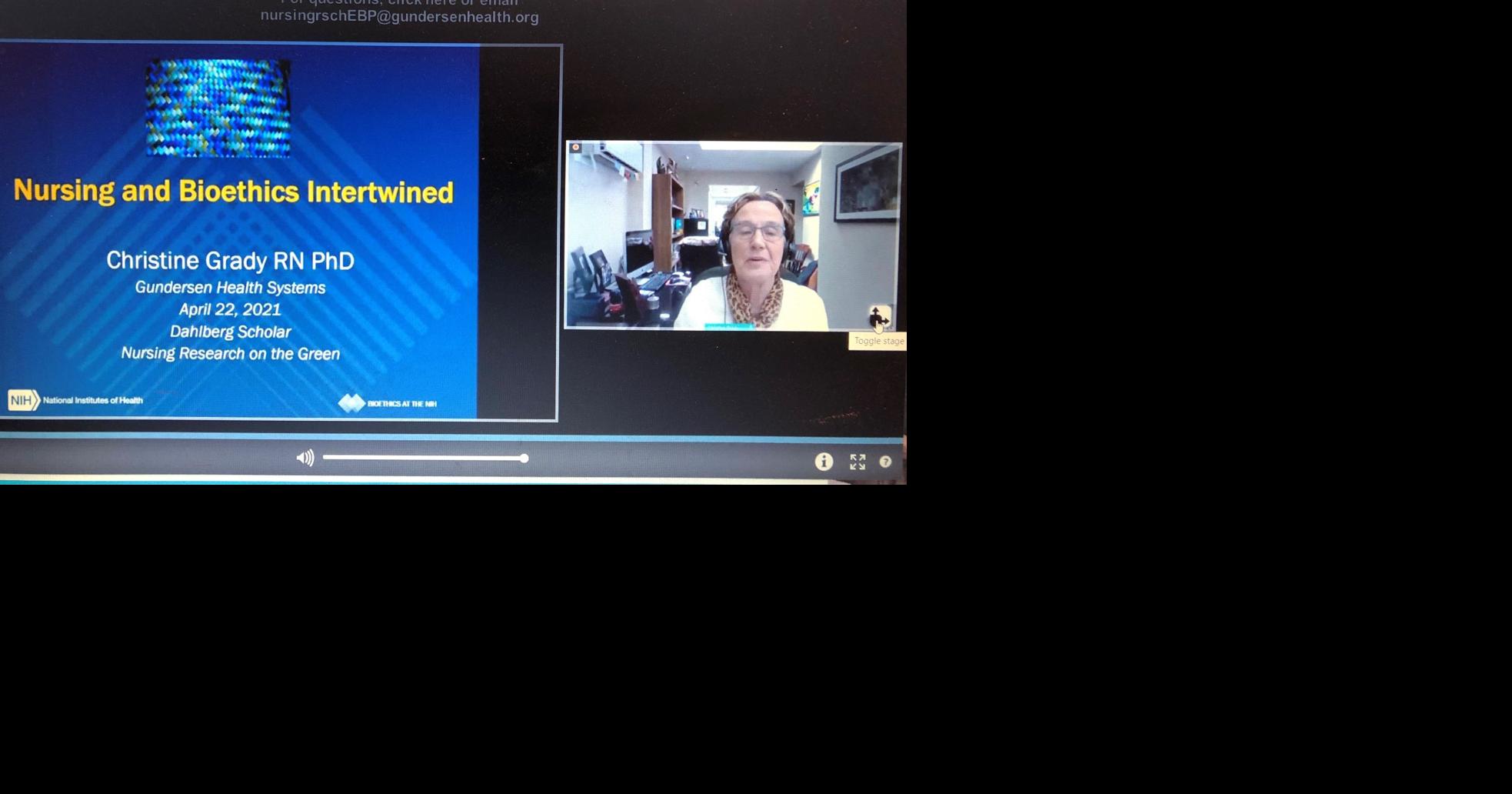 Nursing Research on the Green features bioethicist Dr. Christine Grady