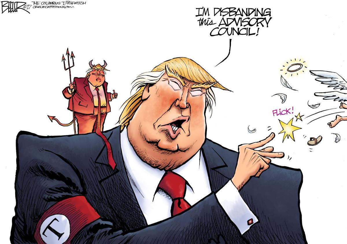 Trump disbands his conscience, in Nate Beeler's latest political cartoon