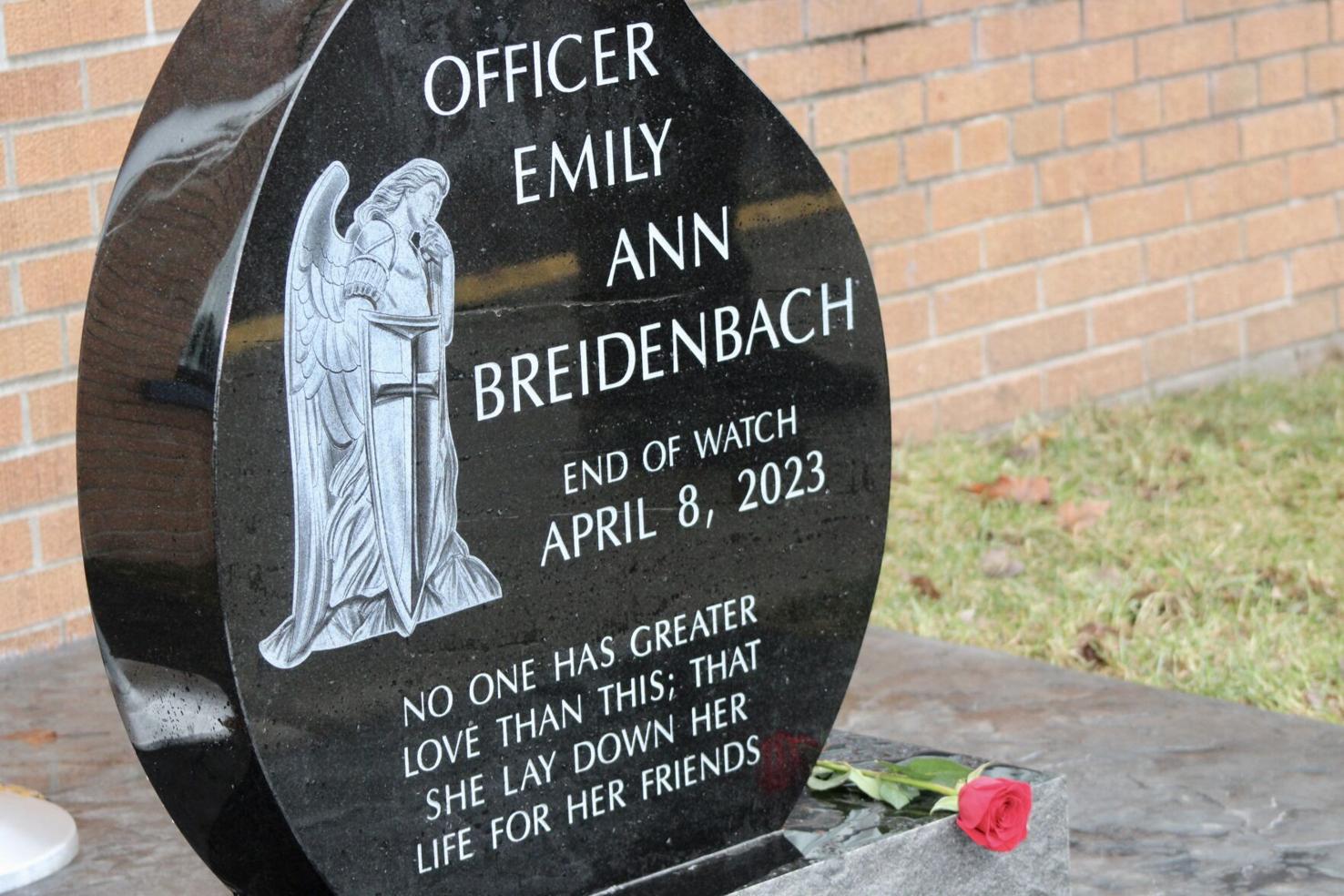 Officer Emily Breidenbach Memorial unveiled outside the Chetek Police ...