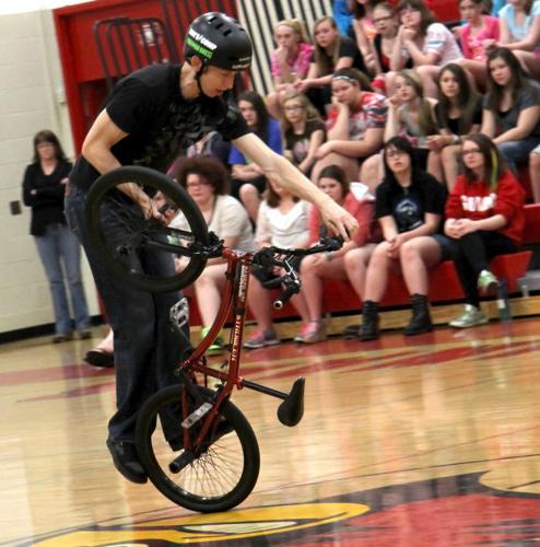 BMX biker totes tricks, anti-bullying message