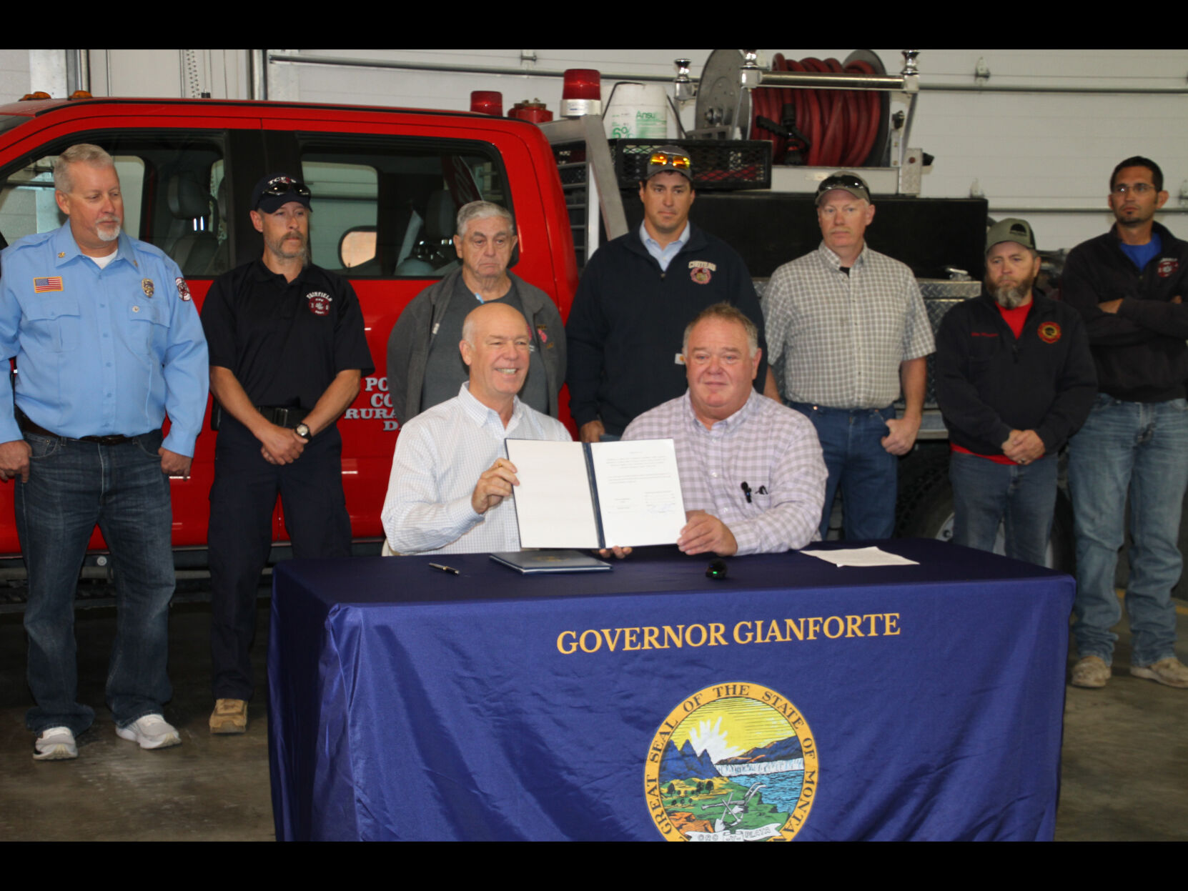 Gianforte signs bills at Conrad Fire Hall | Regional News ...
