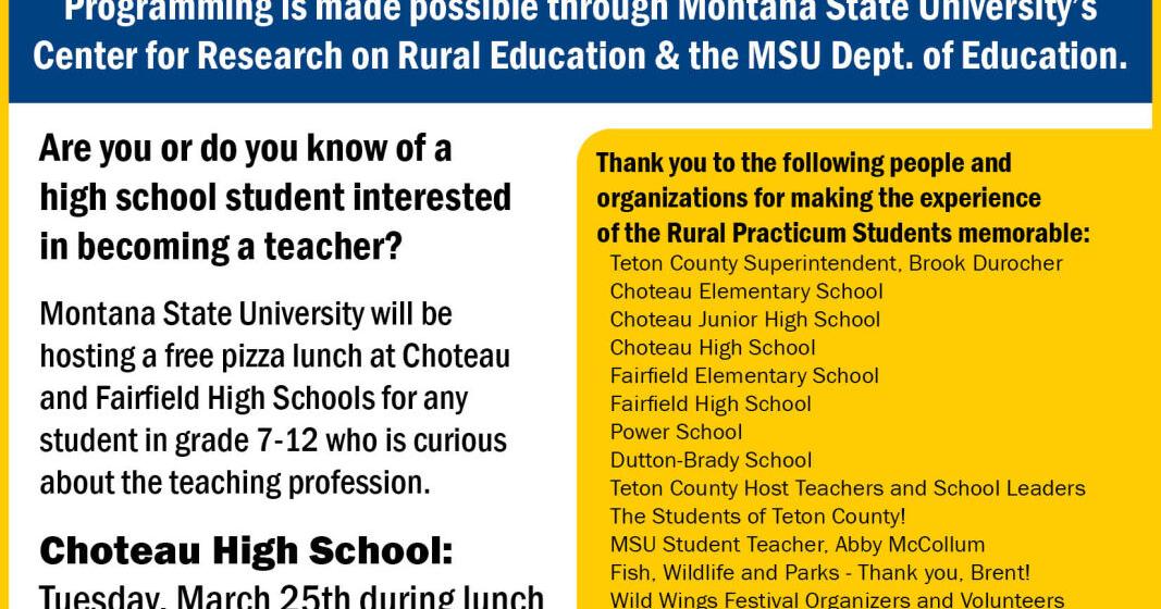 MSU Rural Teacher Pathways Open House | Calendar | choteauacantha.com