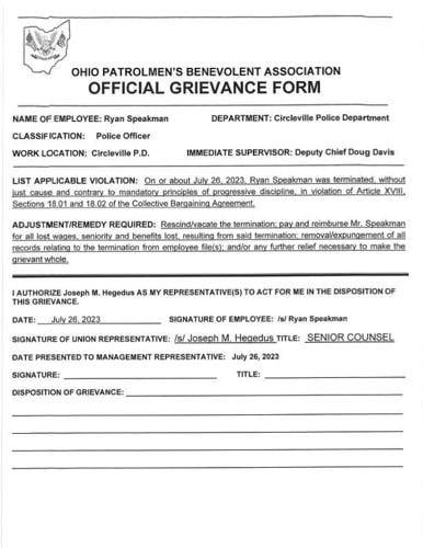 Police Union files grievance | News | circlevilleherald.com