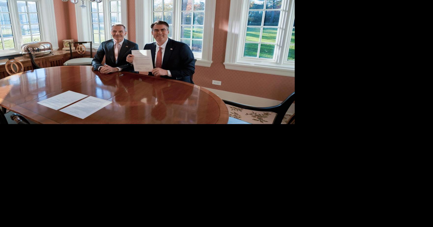 Oklahoma Governor Kevin Stitt Signs Energy MOU with Ambassador of ...