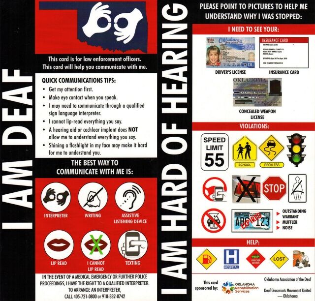 Oklahoma Introduces Communication Card for Deaf Drivers | Community ...