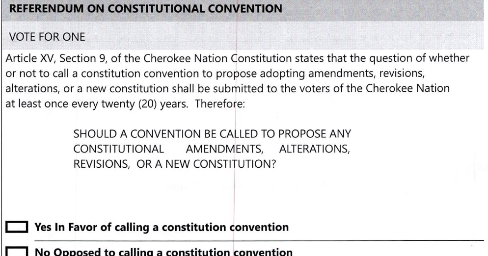 Cherokee special election poses Constitutional Convention question ...