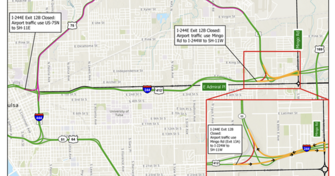 TRAFFIC ALERT: Detours for some Tulsa Airport traffic | News ...