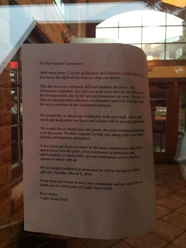 Caddo Street Grill closing its doors | Local News | cleburnetimesreview.com
