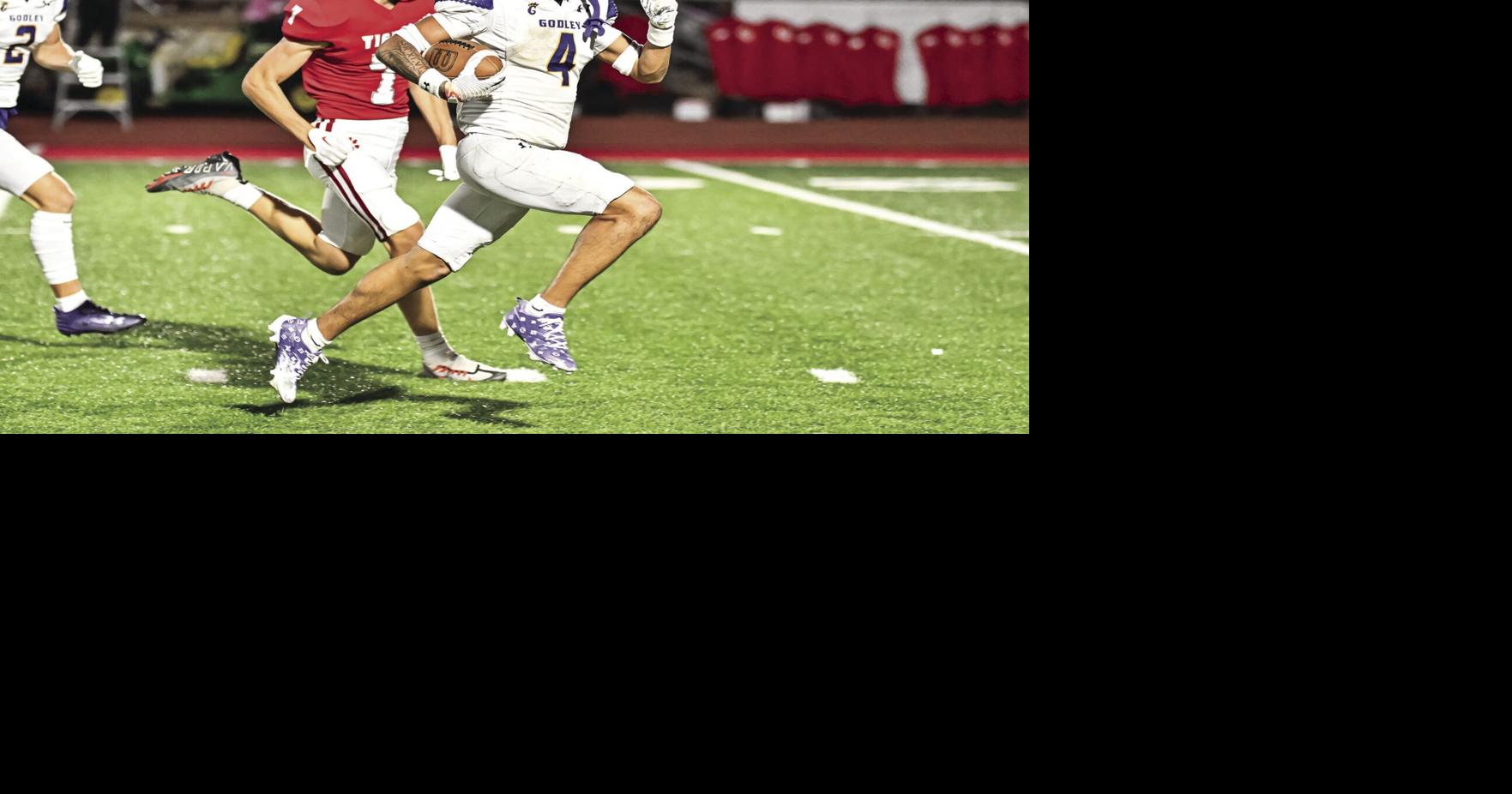 On the sidelines with Godley senior football player Landon Thigpen ...