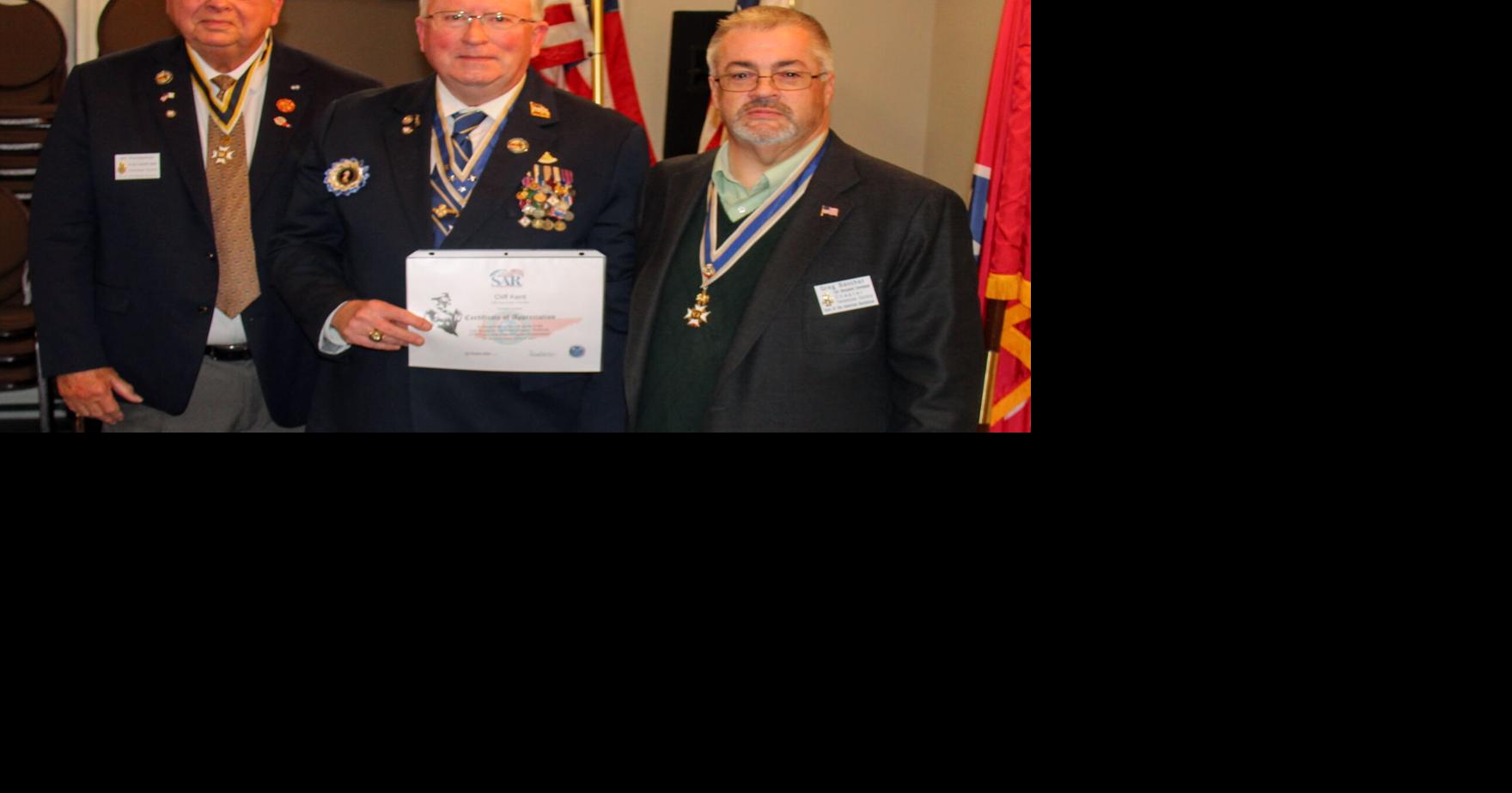 Kent honored at Col. Benjamin Cleveland SAR Chapter meeting | News ...