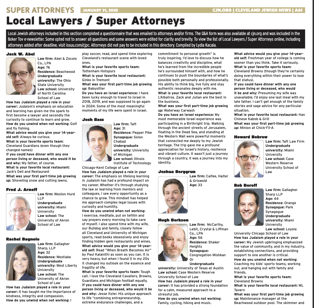 Local Lawyers Super Attorneys | clevelandjewishnews.com