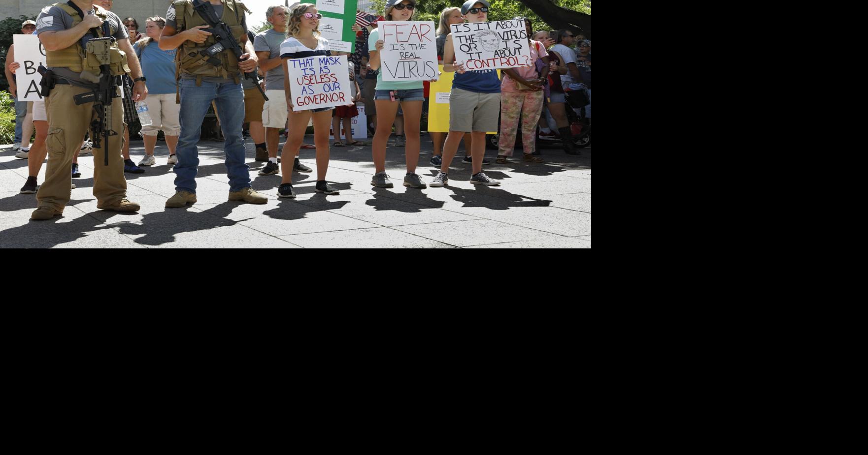 Anti-mask protesters ignore mask order, demonstrate at Ohio Statehouse ...