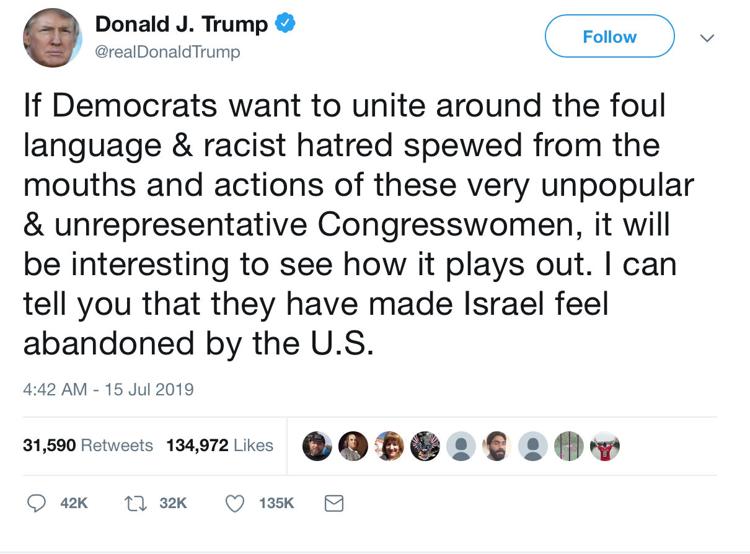 Local Jewish leaders react after Trump connects tweets to Israel ...