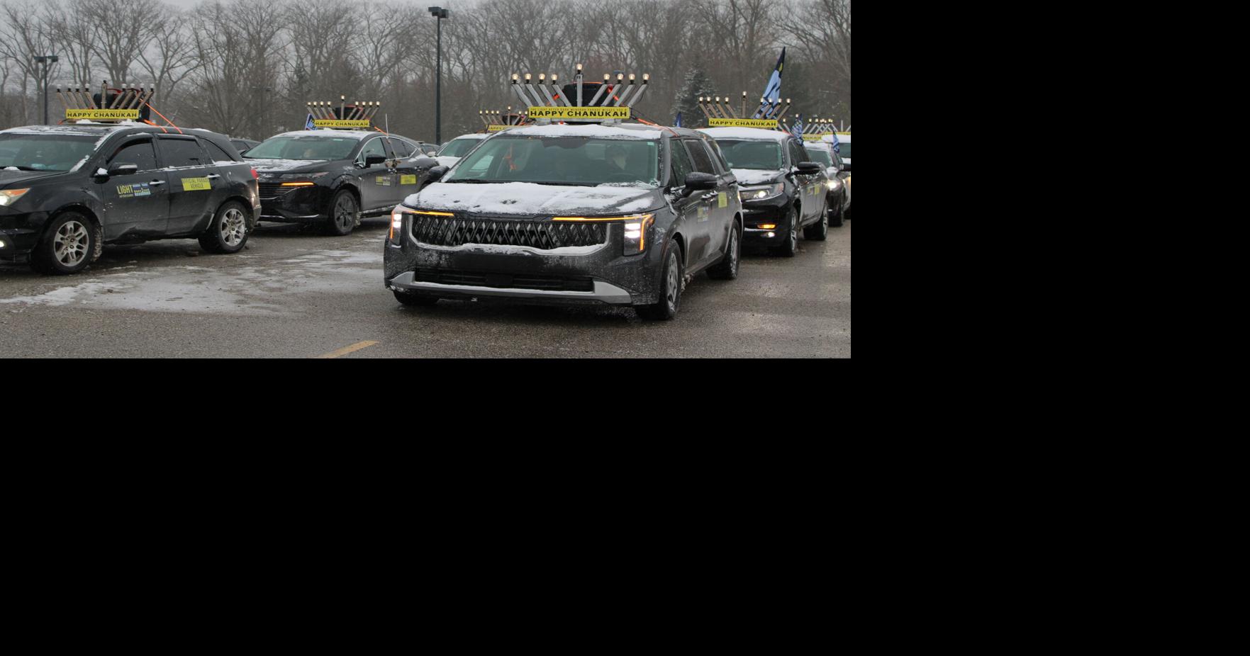 Over 50 cars participate in Light After Dark Menorah Parade | Chanukah ...
