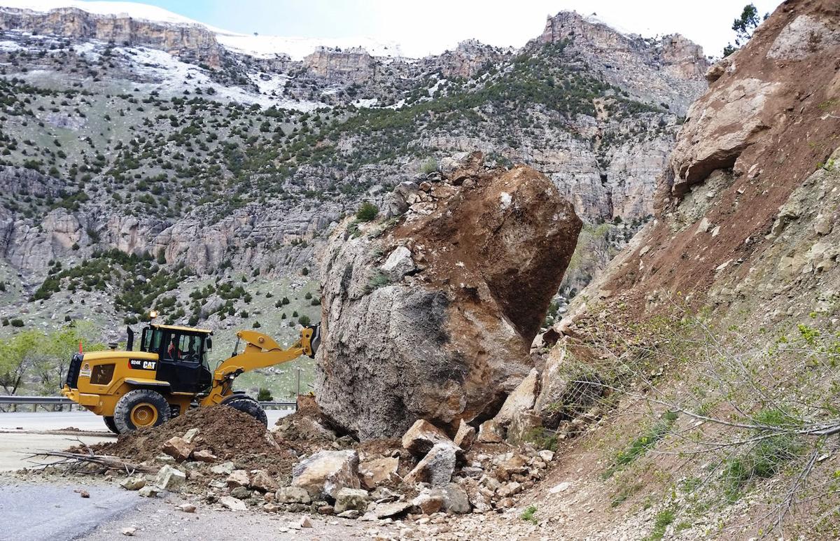 Increased moisture causing more rocks to fall in Wind River Canyon ...