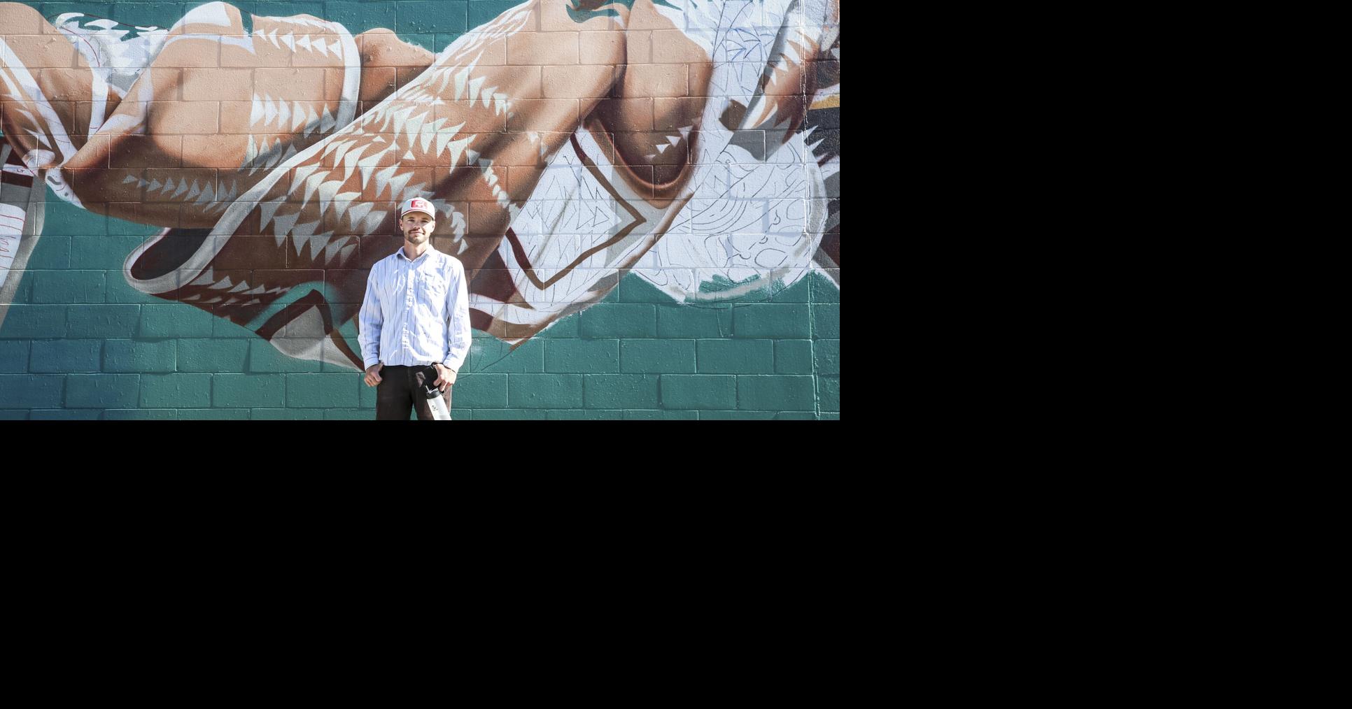 Mural evokes the joy of the outdoors: Completed mural is 84 foot by 12 ...