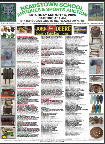 READSTOWN SCHOOL AUCTION - READSTOWN, WI | Auctions, Markets & Shows ...