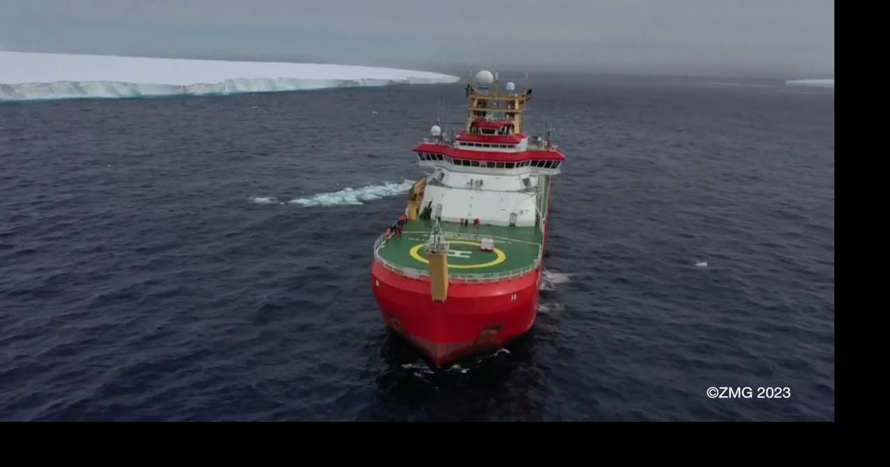 Timelapse video shows researchers visiting the world's largest iceberg