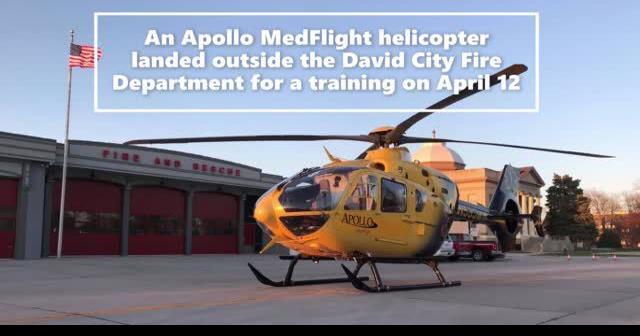 Apollo MedFlight helicopter in David City