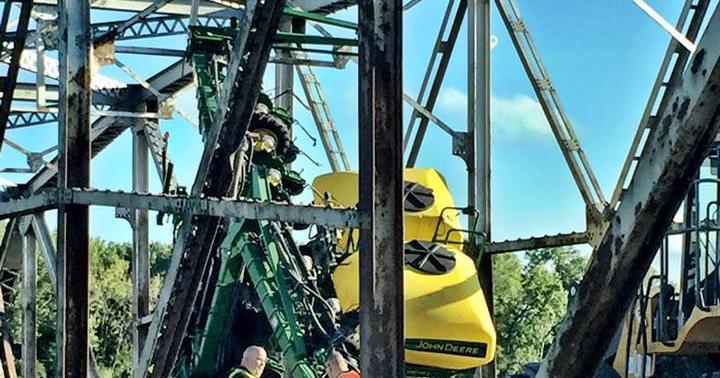 Loup River Bridge, farm equipment damaged in accident
