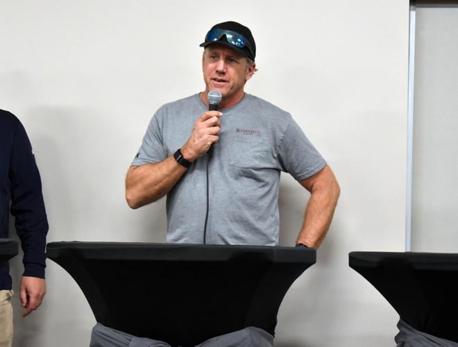 Columbus' Todd Tuls speaks about his business at area chamber banquet