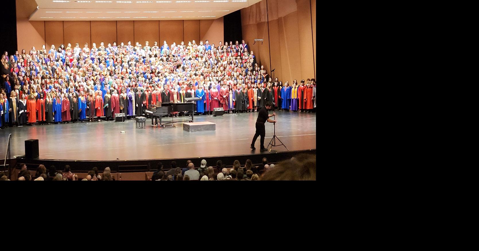 Nathaniel Hain performs with Nebraska All-State Chorus