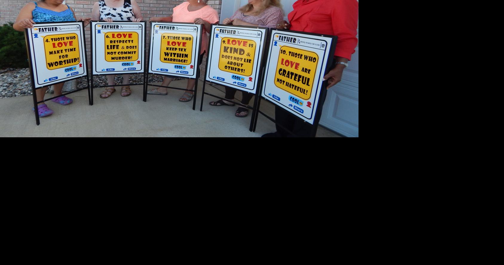 Words of love: Yard signs based on 10 Commandments | Local News ...