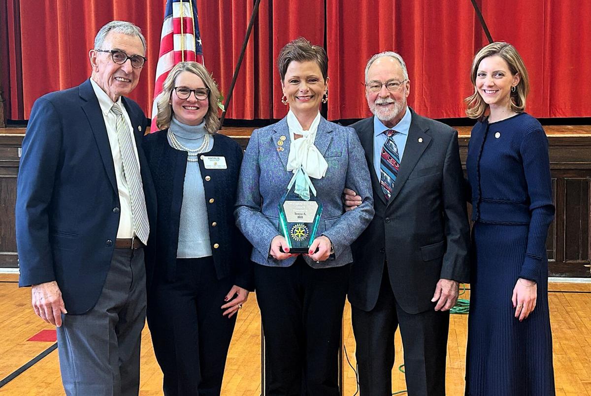 Tonya Hill presented with vocational service award by Rotary Club ...