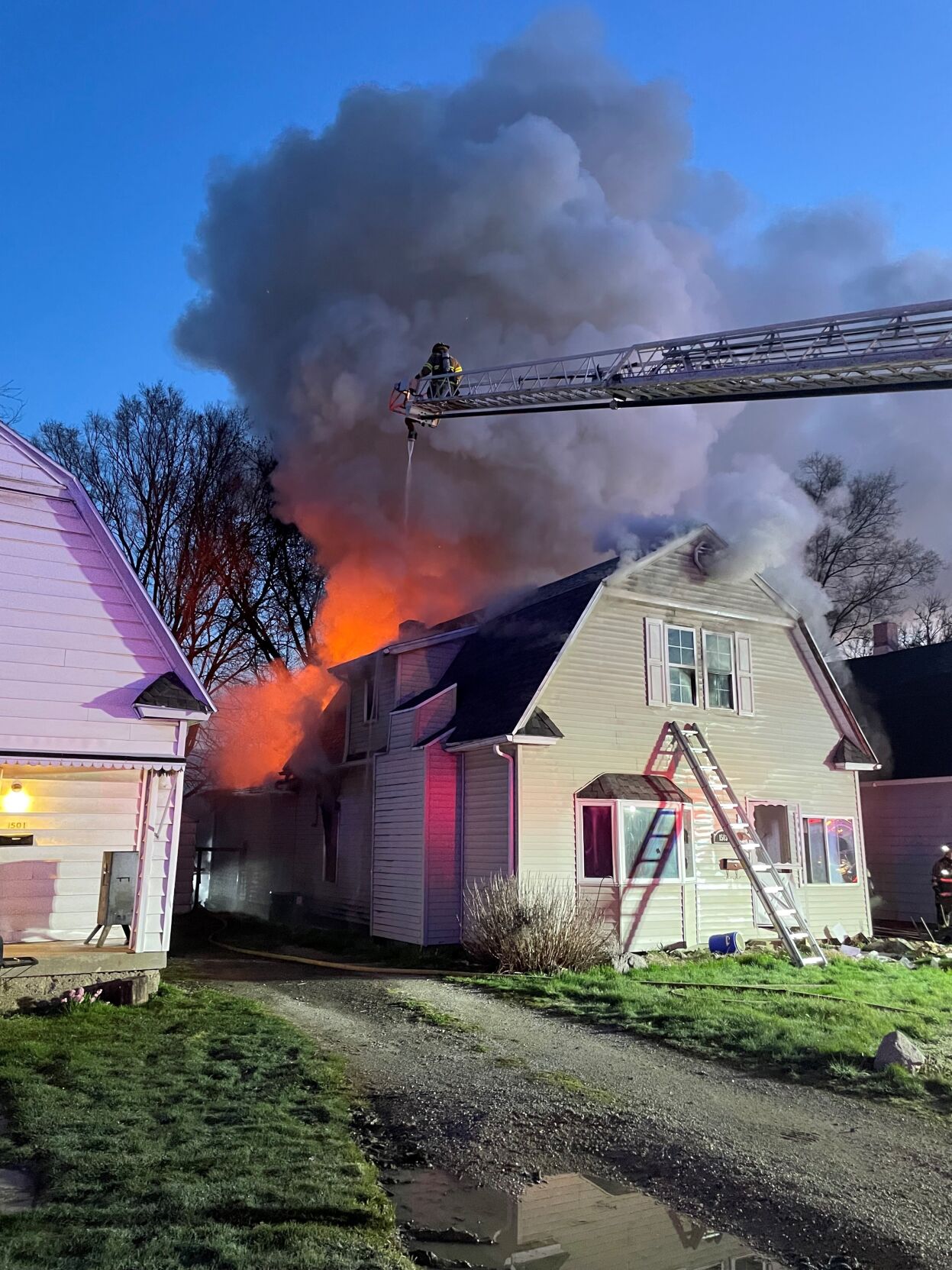 Firefighters battle simultaneous structure fires Thursday morning ...