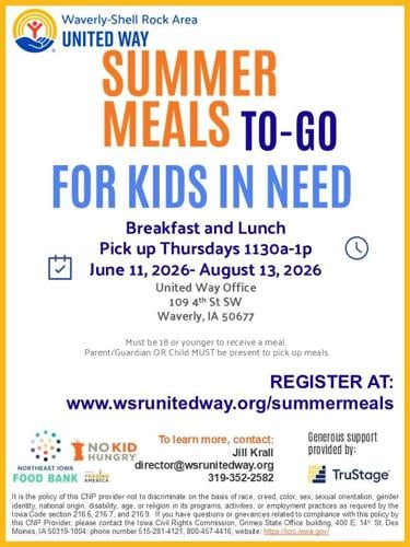 Waverly-Shell Rock Area United Way Summer Meals To-Go for kids in need ...